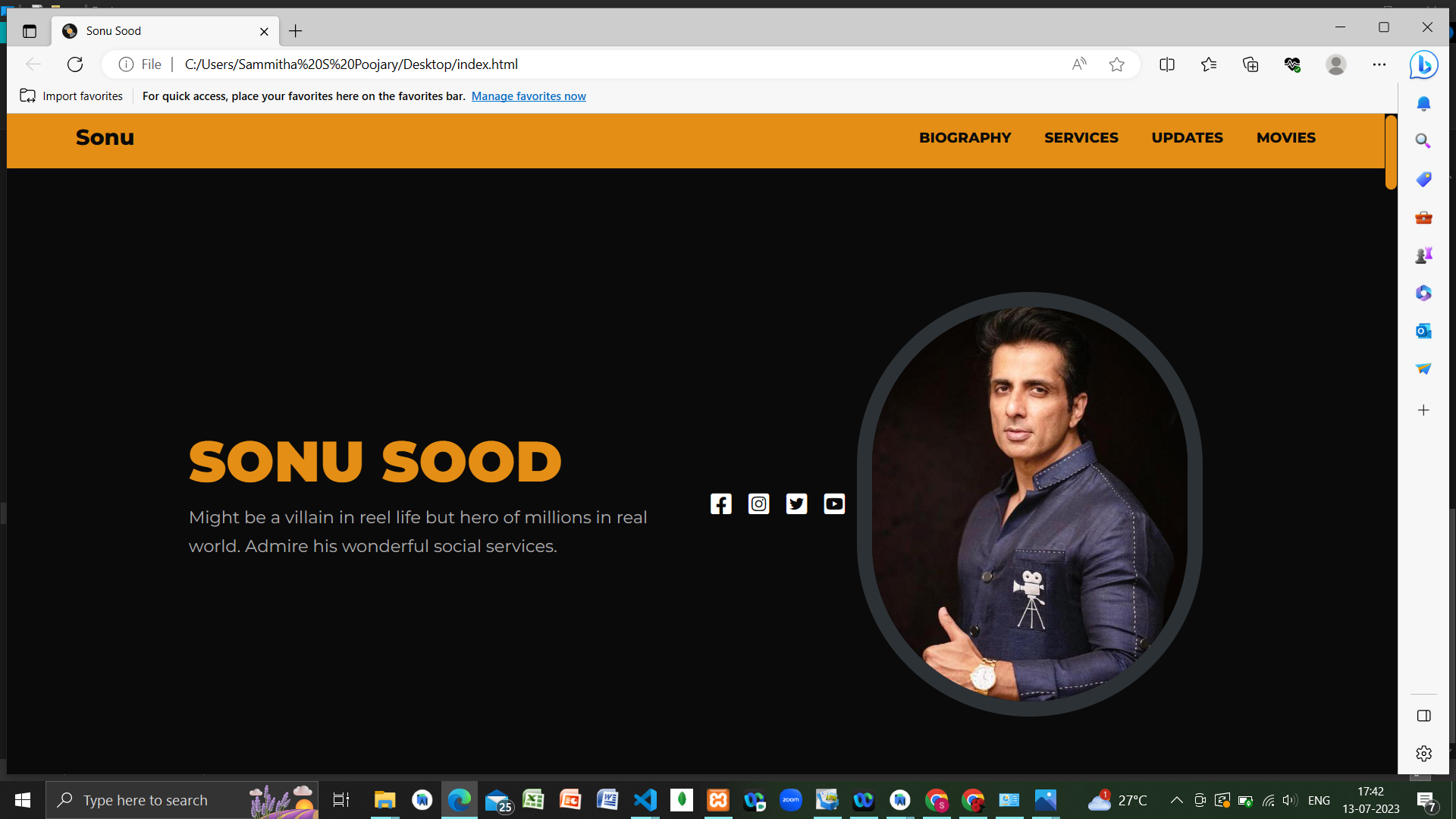 GitHub - SammithaS/OasisInfobyte-TributePage