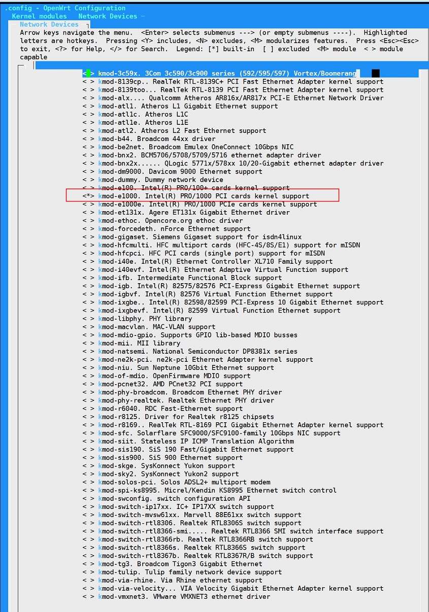 编译的时候network device一个硬件都不选，为什么编译出来的op在虚拟机上也可以正常运行 · Issue #4151 · coolsnowwolf/lede · GitHub