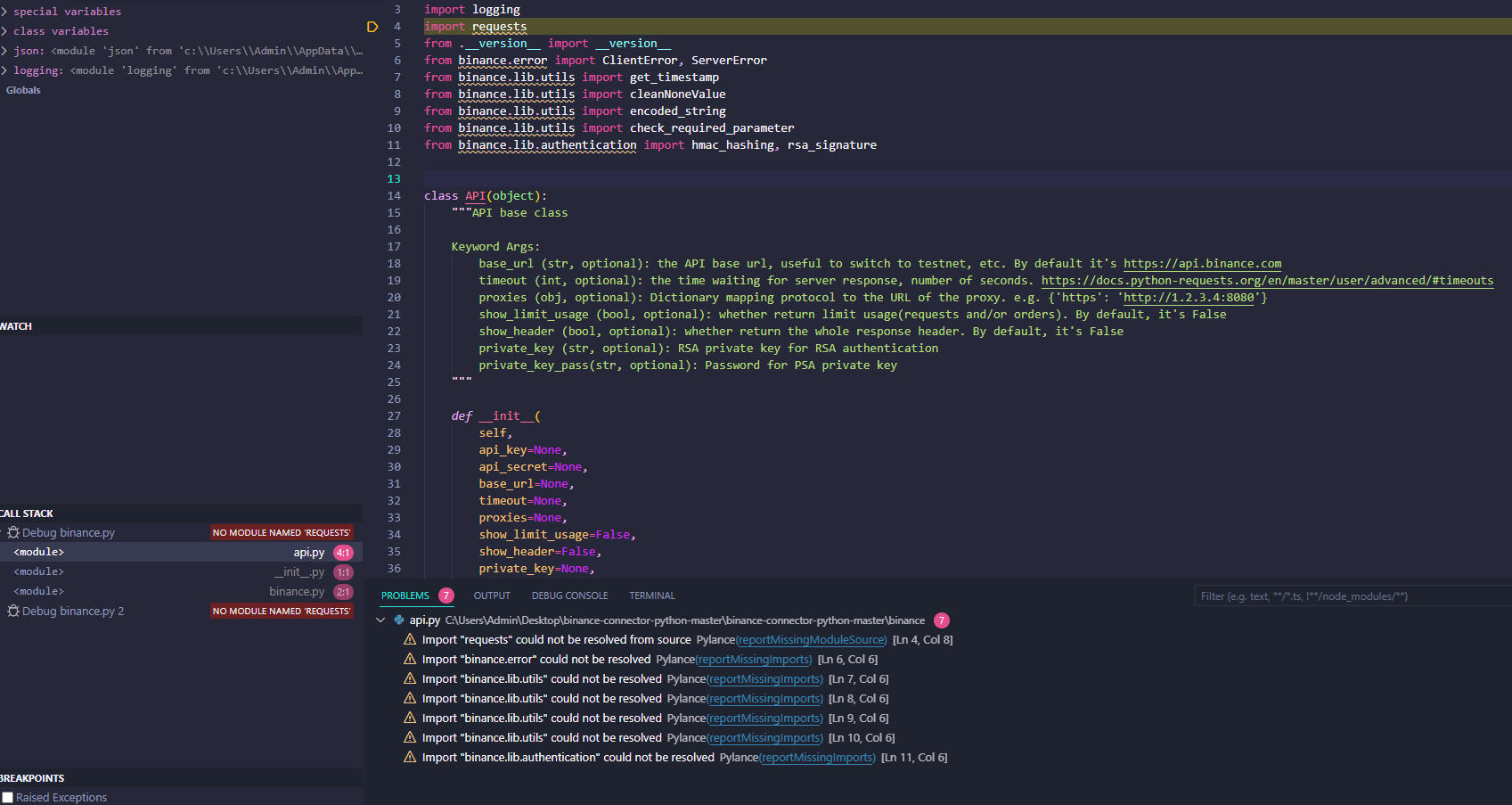 Modulenotfounderror No Module Named Requests · Issue 195 · Binance Binance Connector Python