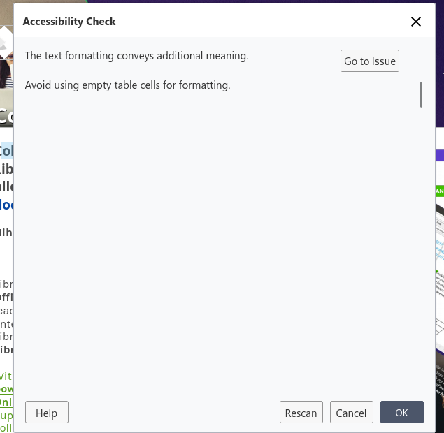 UX Improvement: Help > Accessibilty Check · Issue #6061 · CollaboraOnline/online · GitHub