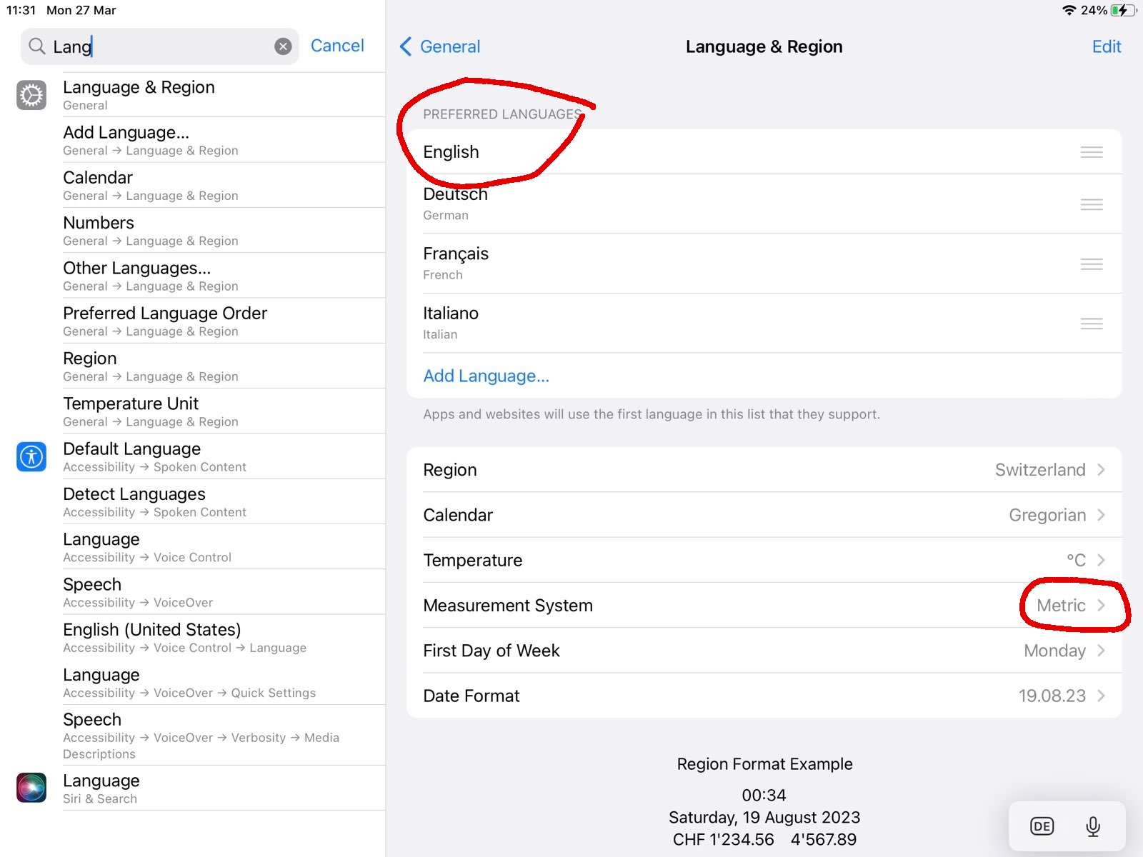 iOS App: measurement unit depens on language - could system setting taken into account? · Issue ...