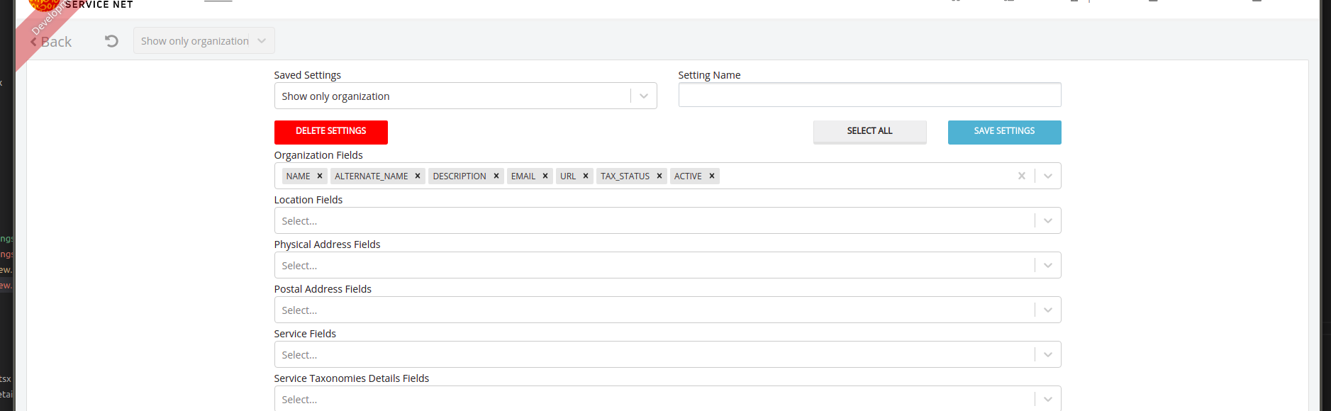 Comparison view - specify a subset of fields to view · Issue #735 · openreferral/ServiceNet · GitHub