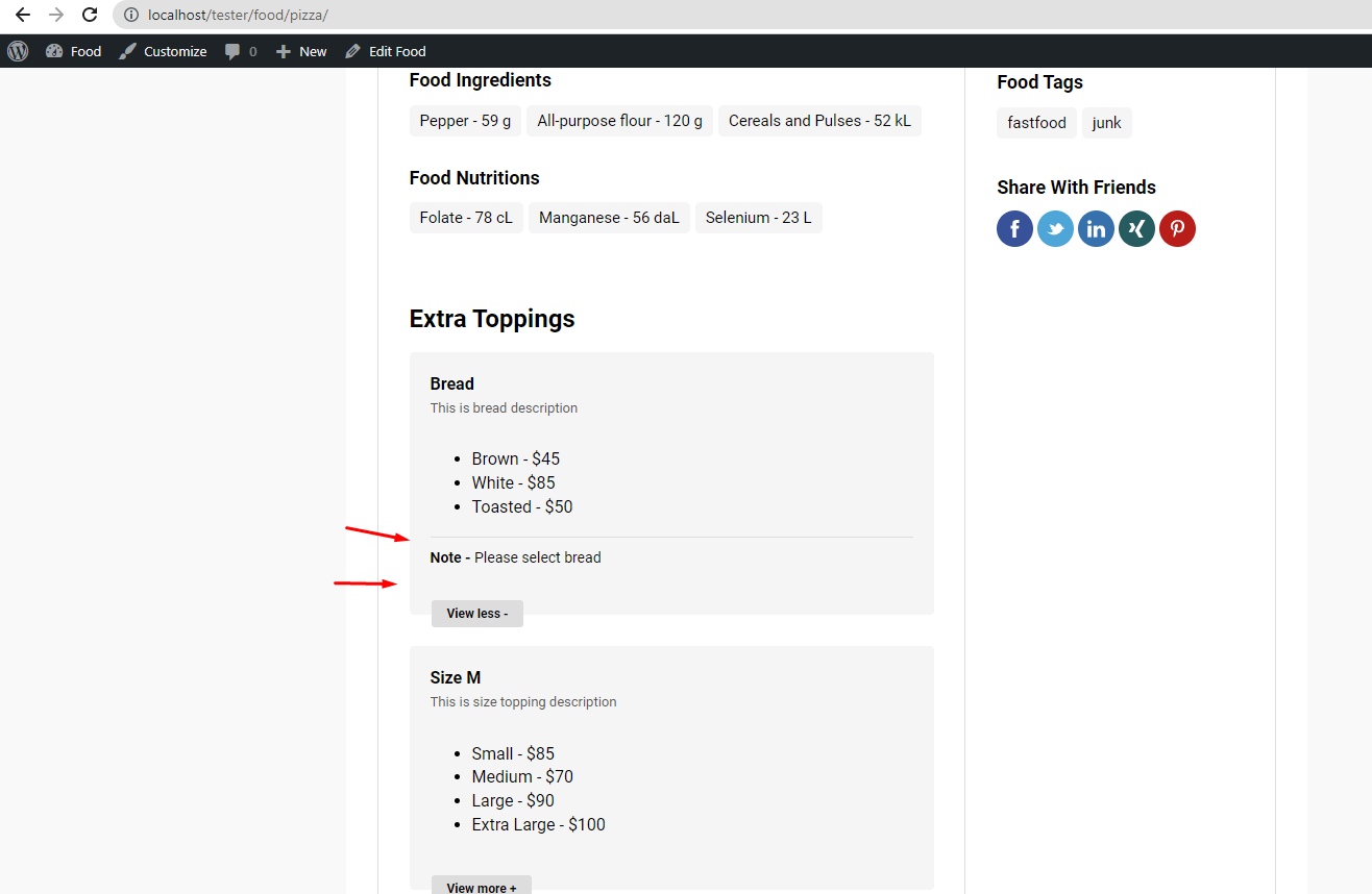 Topping extra field content need to display properly and flicking is there on view button ...