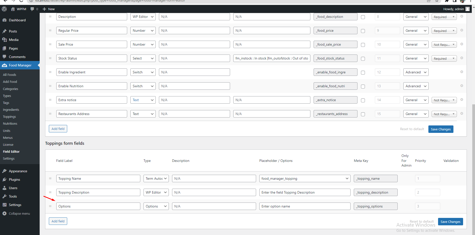 Fields correction & Default Fields · Issue #405 · wpfoodmanager/wp-food-manager · GitHub
