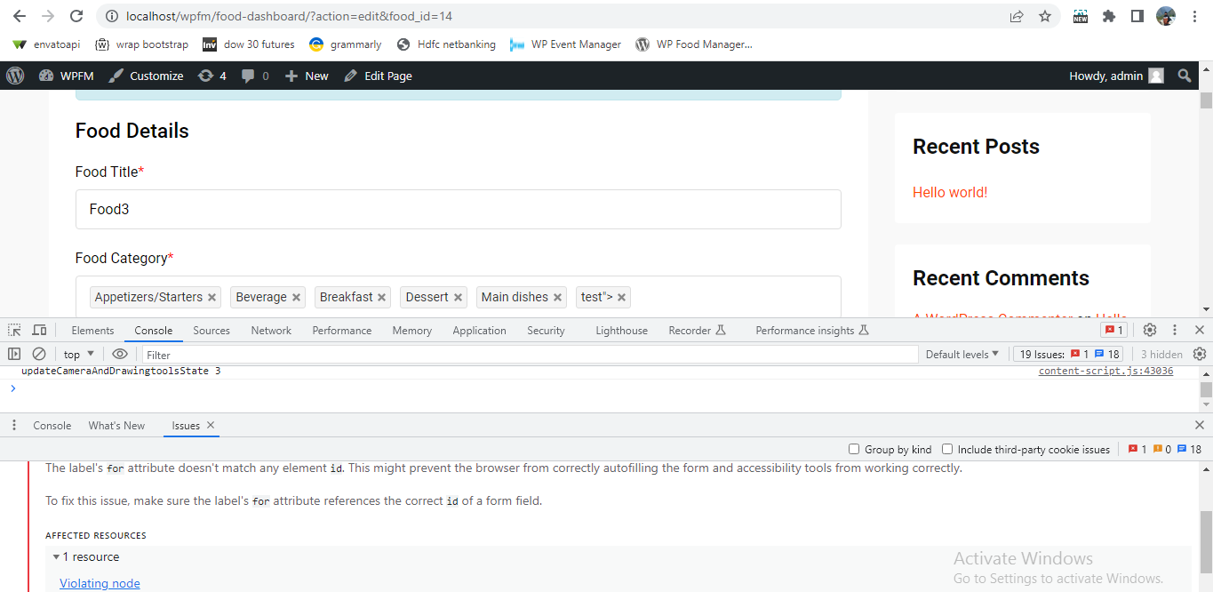 Frontend : Food Edit time displaying error · Issue #469 · wpfoodmanager/wp-food-manager · GitHub