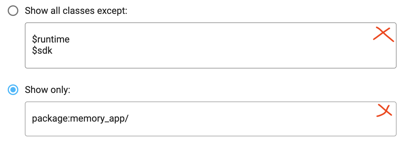 Add Clear Action To Memory Filter Text Fields To Enable Quick Erase Of Current Values · Issue