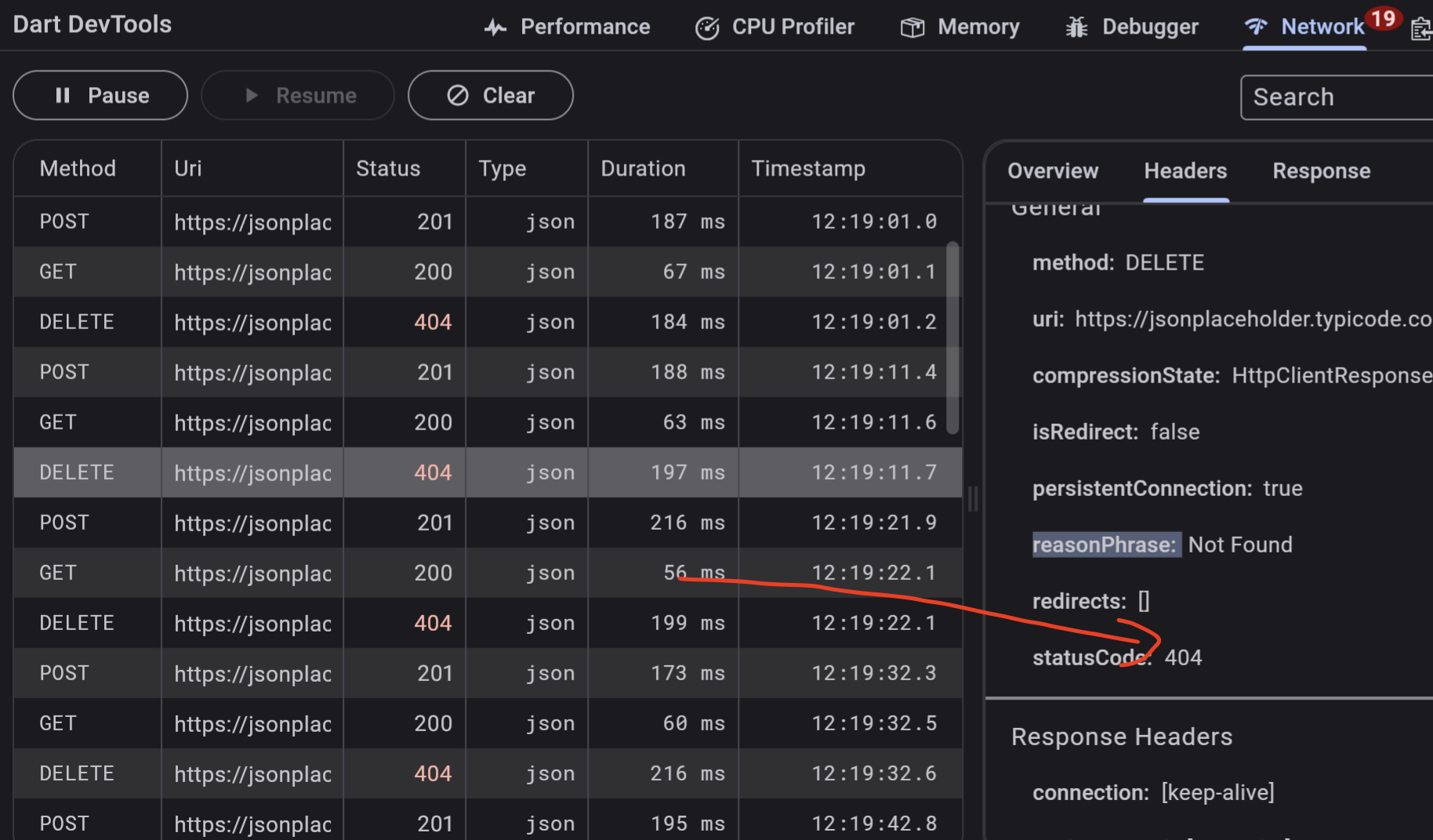 Make status code red in headers, to help to drill down to root cause. · Issue #5499 · flutter ...
