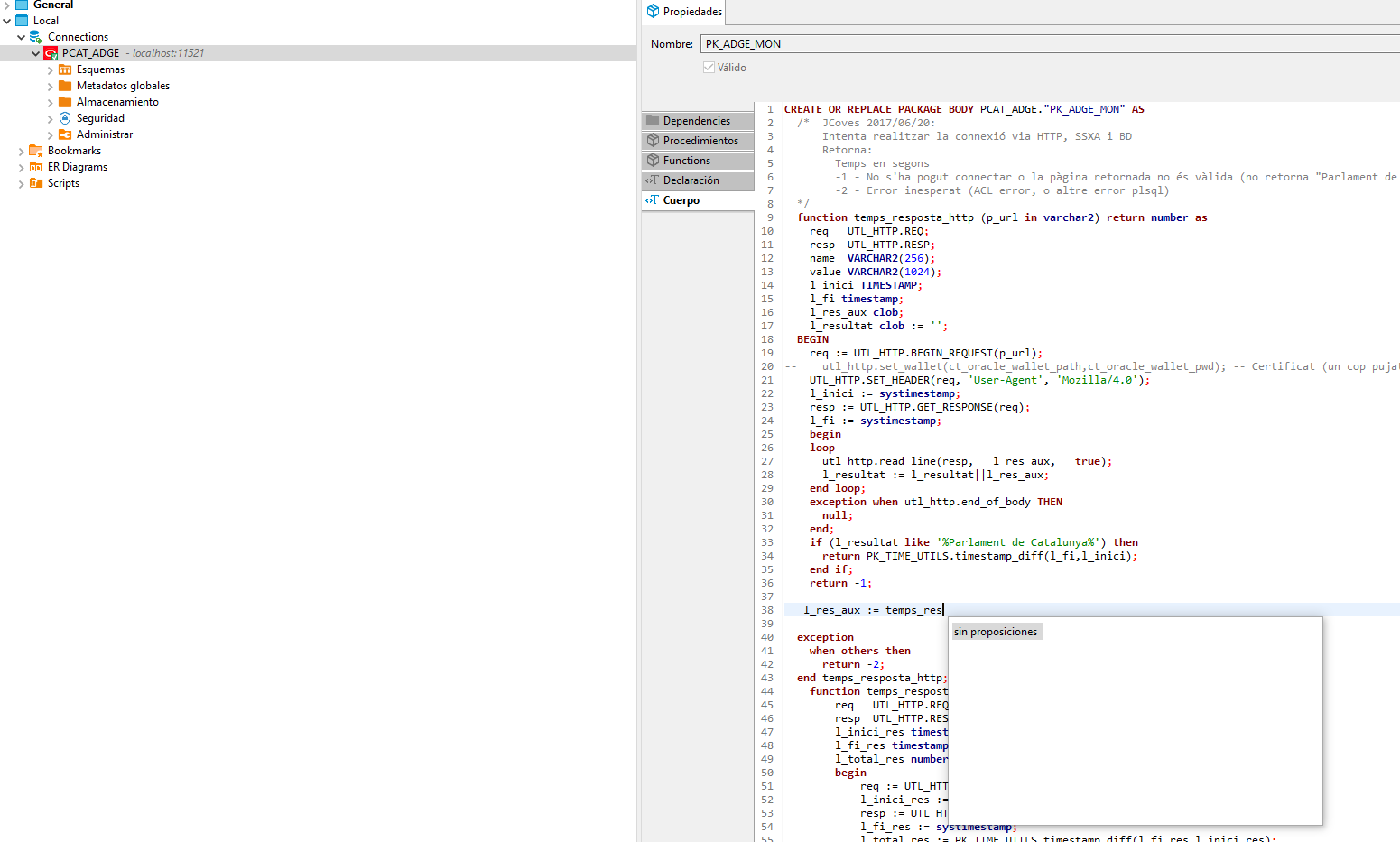 Oracle package (PLSQL) functions autocomplete not working, missing or new feature? · Issue ...