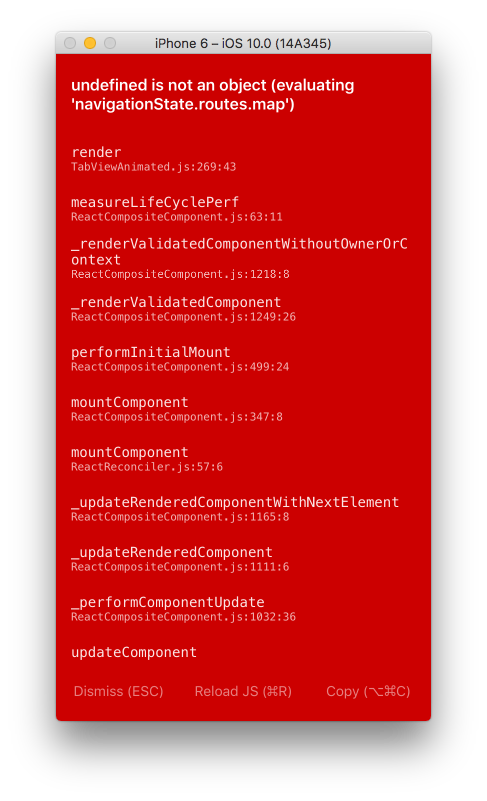 Undefined Is Not An Object Evaluating Navigatiomstate Routes Map · Issue 293 · Satya164