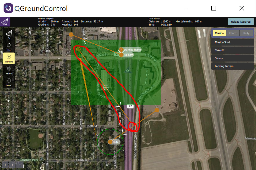 new mission line bisector not working right with Landing Pattern (and other complex patterns ...