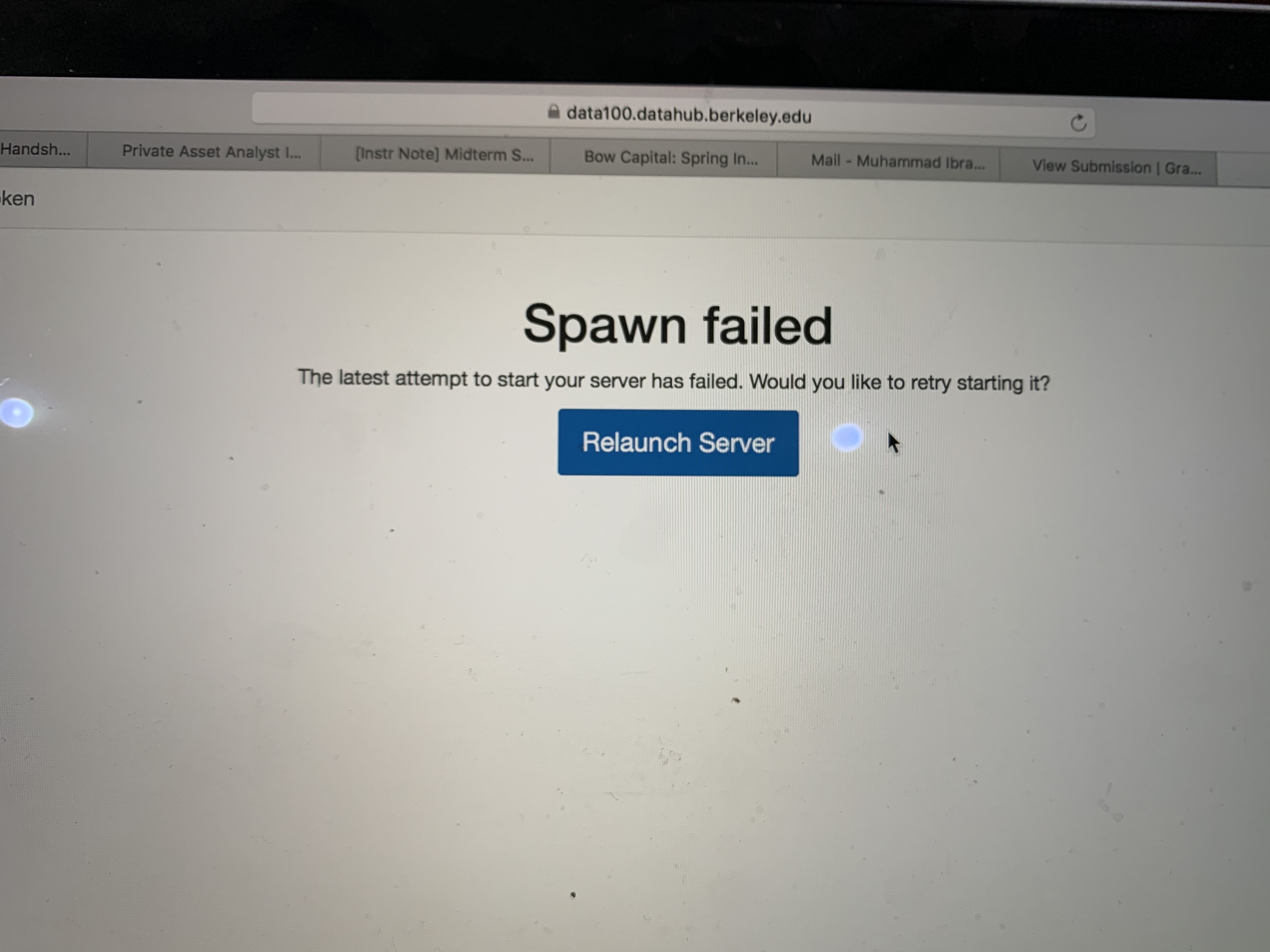 Spawn failed The latest attempt to start your server has failed. Would ...