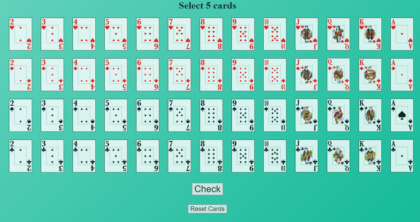GitHub - IlyaasM/Poker-Hand-Checker