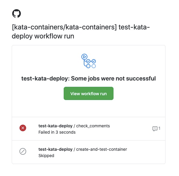 Received Strange Github Actions Notification · Issue 2836 · Kata Containers Kata Containers