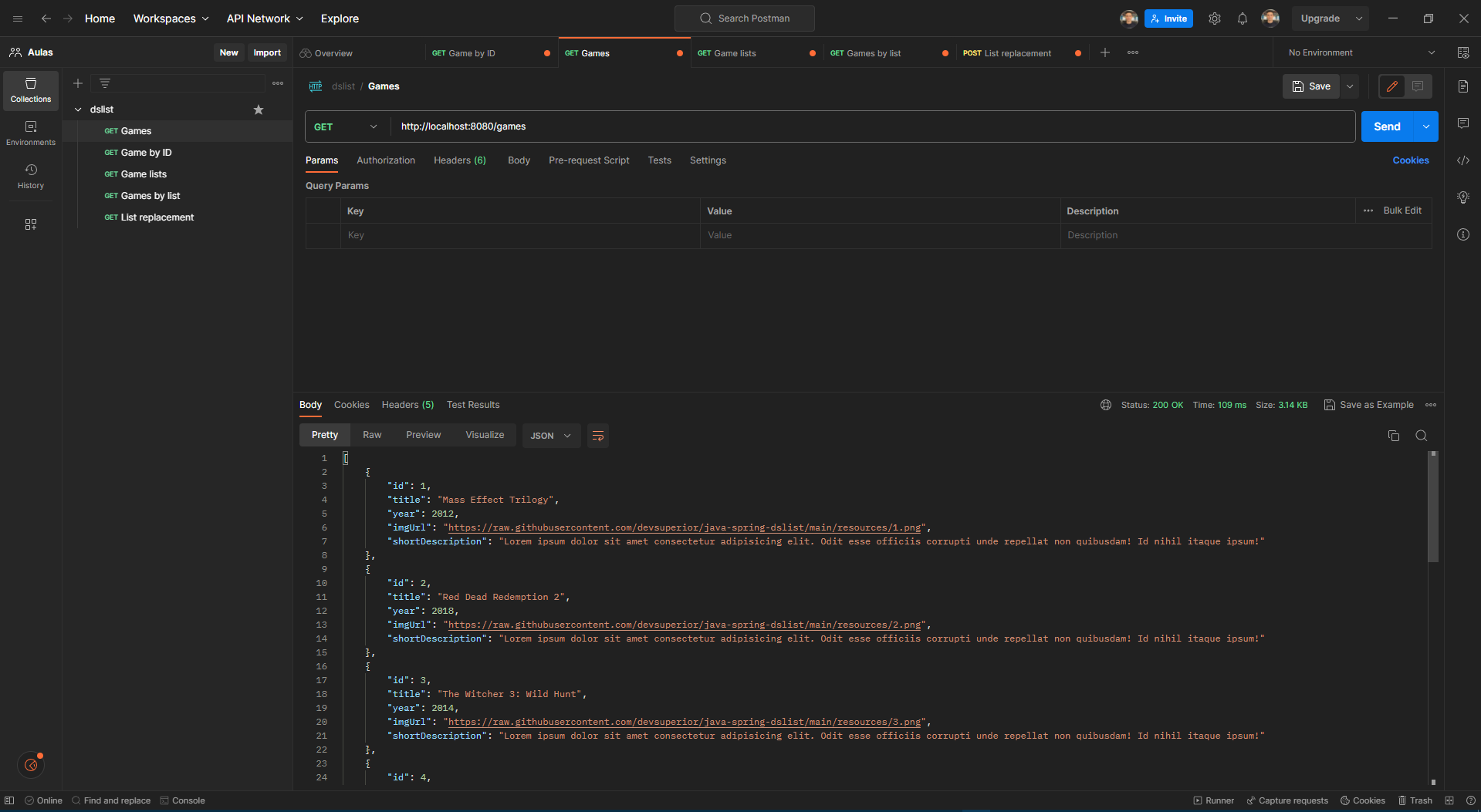 GitHub - gilvaneamaro/dslist: Desenvolvimento de uma API REST de um site para organizar lista de ...