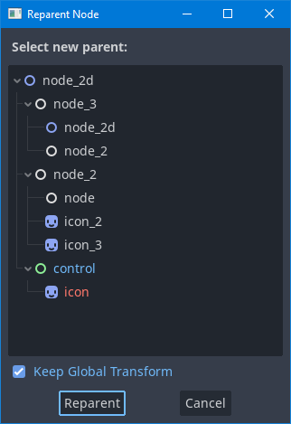 Reparent button in the right click menu for nodes in scene tree does not work · Issue #50754 ...