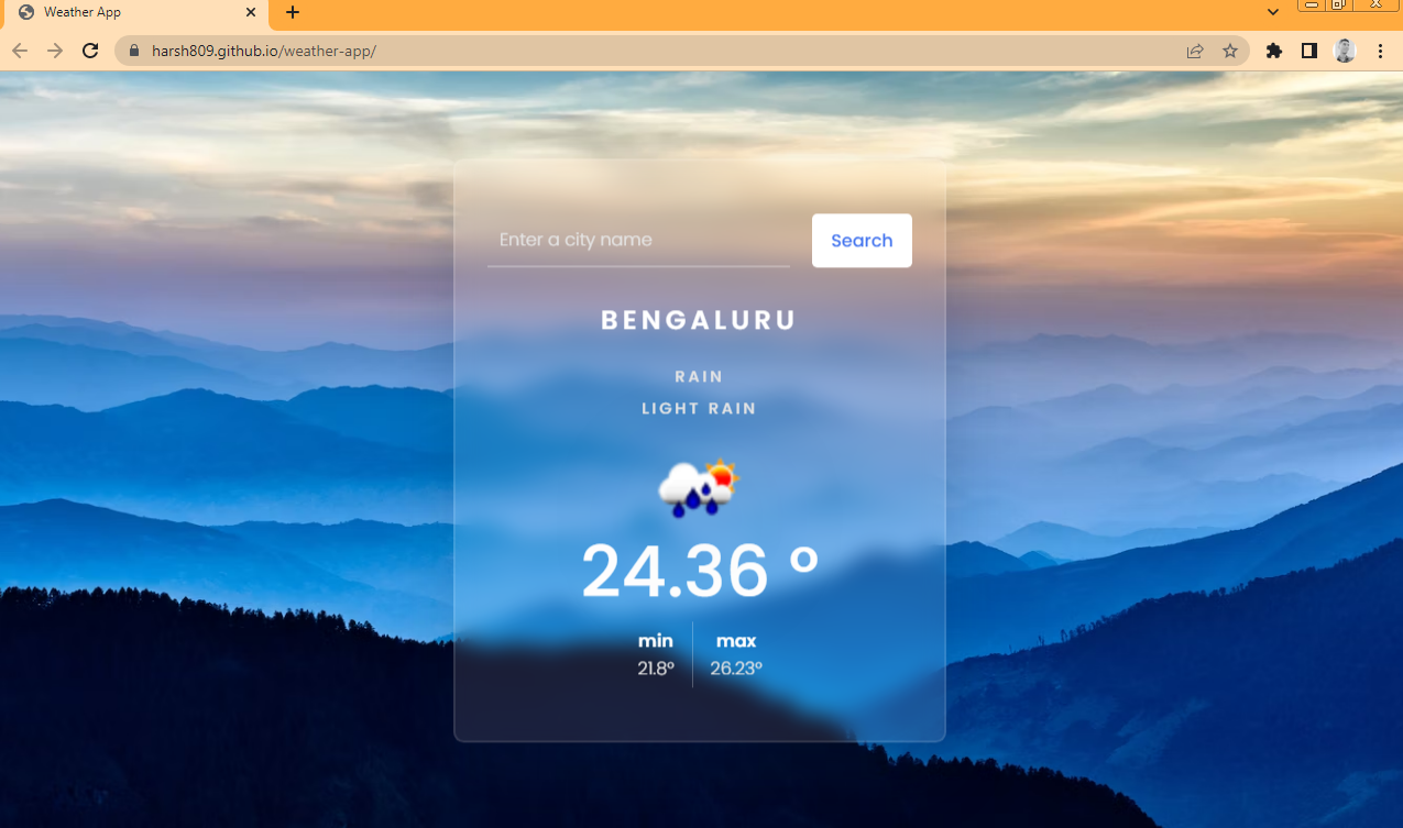 Github Harsh809weather App Weather App Using Html Css And Javascript 6973