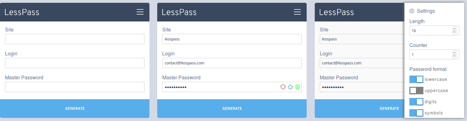 New Design · Issue #320 · lesspass/lesspass · GitHub