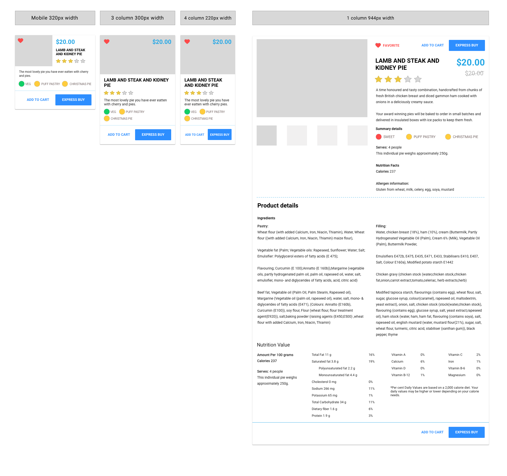 [Design] Wireframes: Cards · Issue #22 · GoogleChromeLabs/sample-pie-shop · GitHub