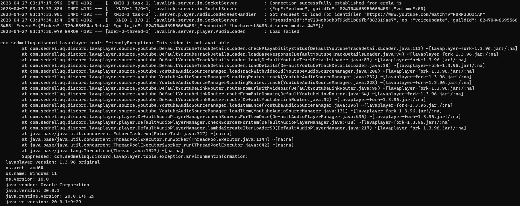 Error Here · Issue 871 · Lavalink Devslavalink · Github 0725