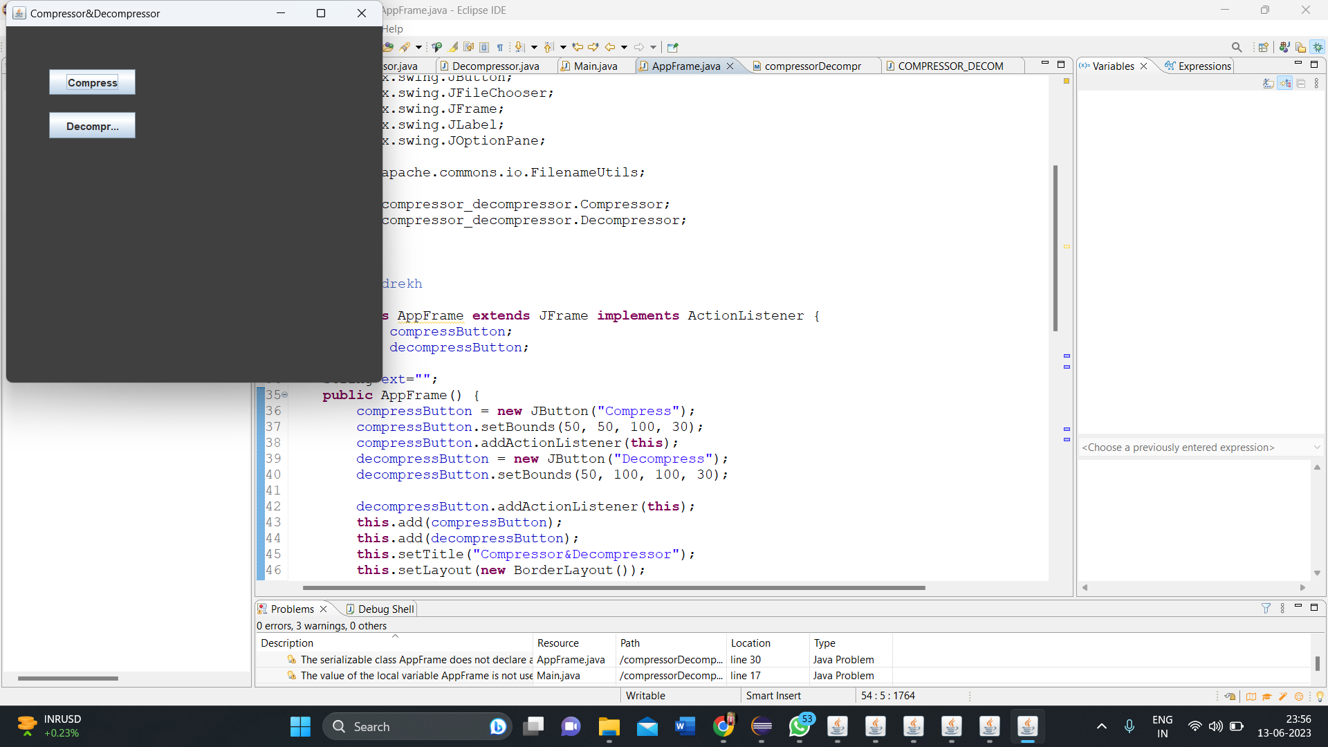 GitHub - pa23ras/Compressor-Decompressor: Created a project using Java and Java Swing. Objective ...