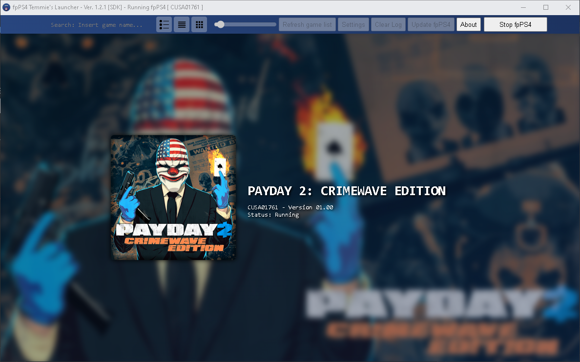 PAYDAY 2 CRIMEWAVE EDITION - CUSA01761 · Issue #1443 · red-prig/fpps4-game-compatibility · GitHub