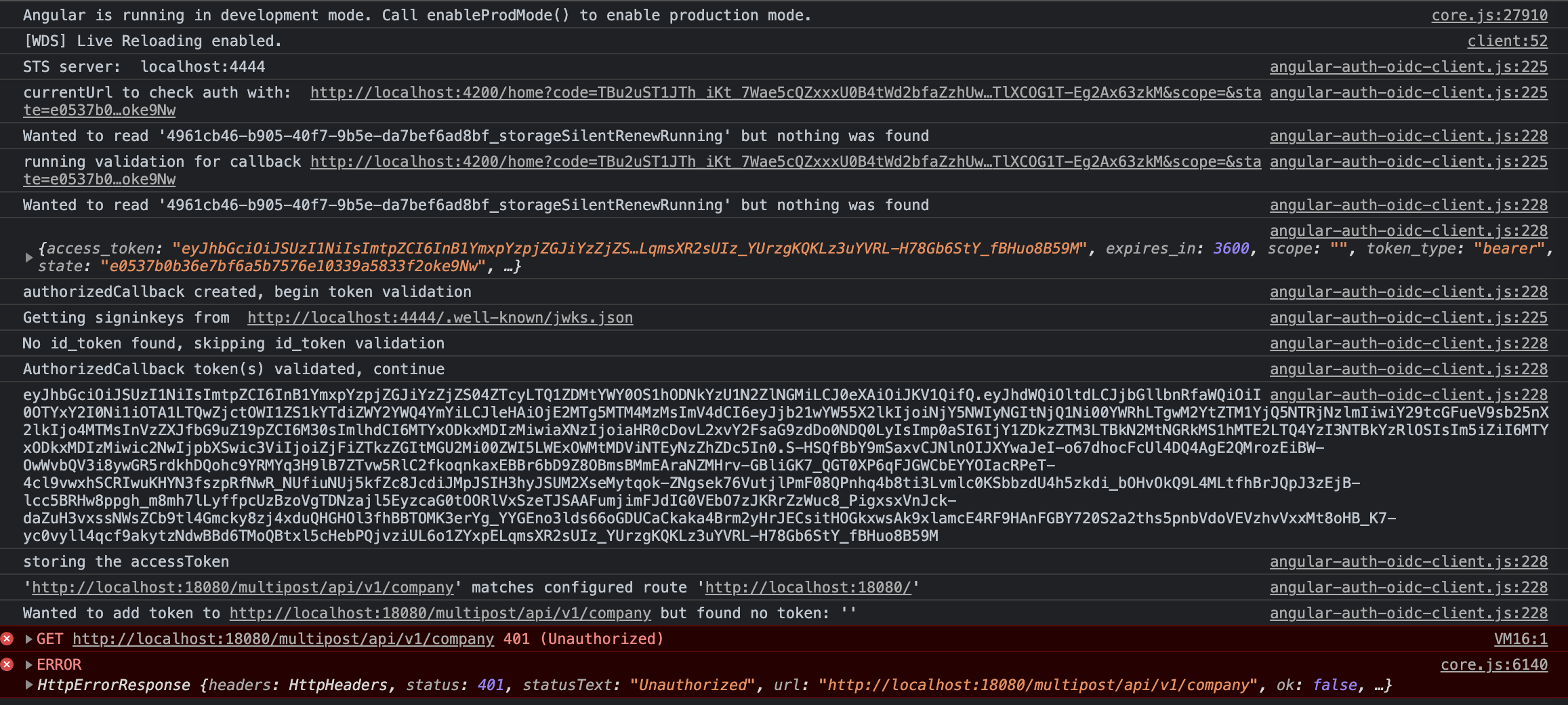 No token found? · Issue #1053 · damienbod/angular-auth-oidc-client · GitHub