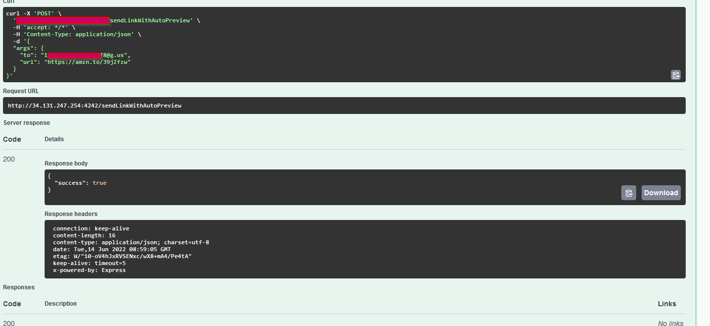 sendLinkWithAutoPreview endpoint is not sending message · Issue #2744 · open-wa/wa-automate ...