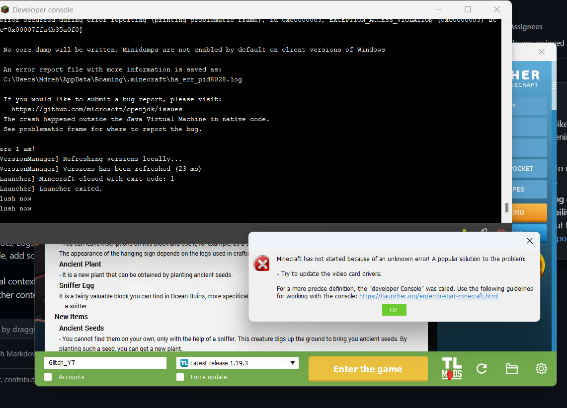 Problematic frame: # C 0x00007ffa4b359780 [error occurred during error reporting (printing ...