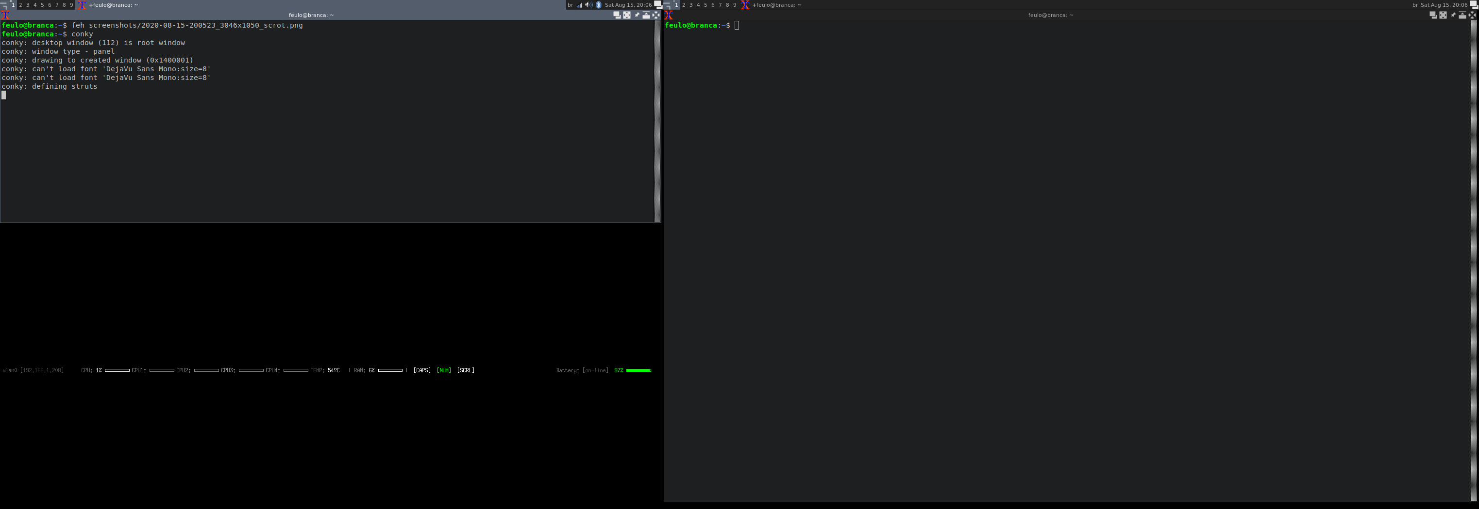 conky makes maximized windows to have half of screen height when I have ...