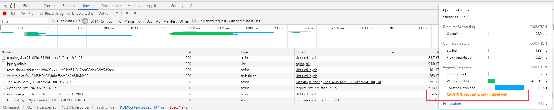 Chrome render nothing and crashed when load big ipynb file · Issue #5403 · jupyter/notebook · GitHub