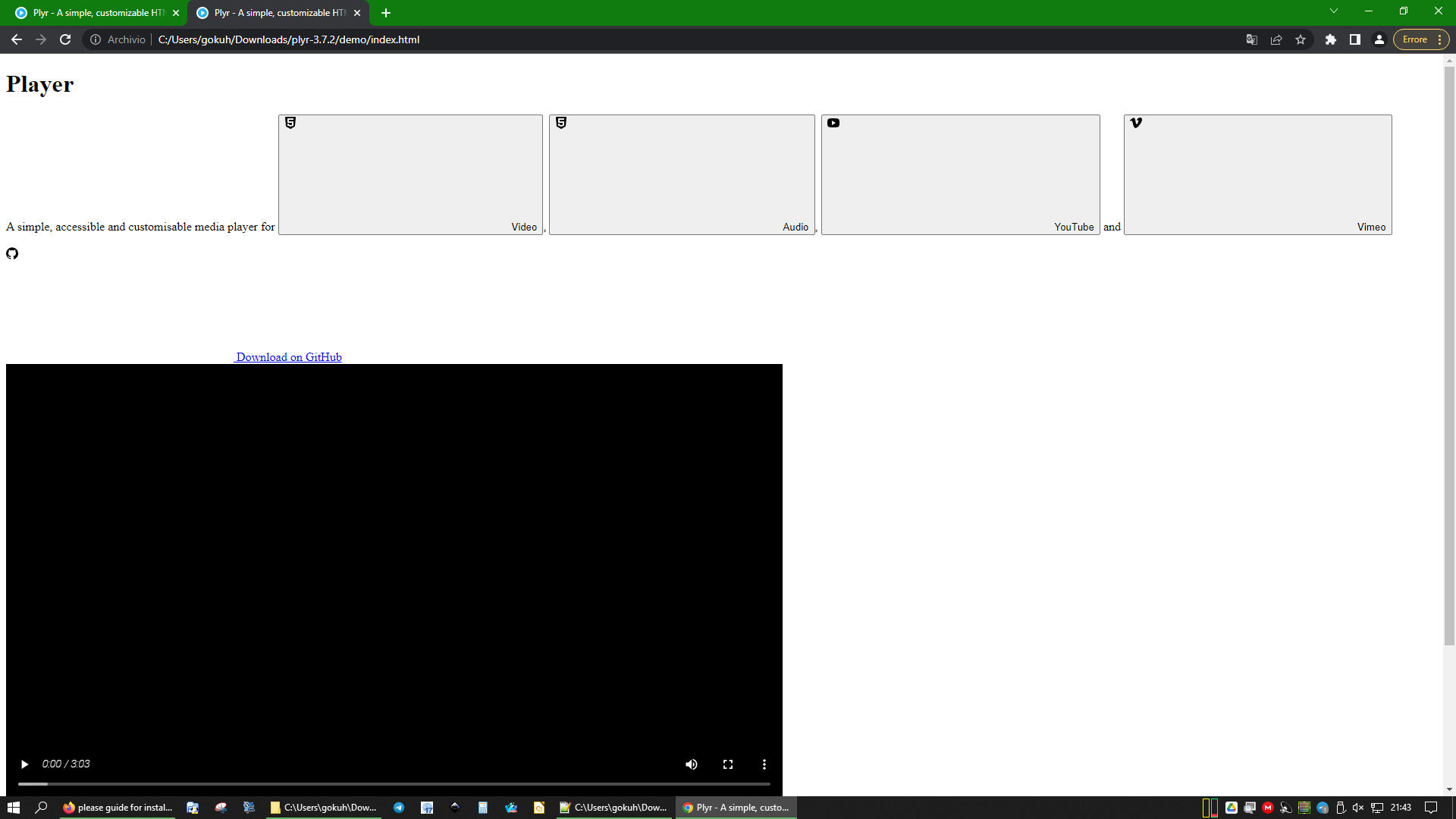 please guide for installation step and step for plyr · Issue #2539 · sampotts/plyr · GitHub