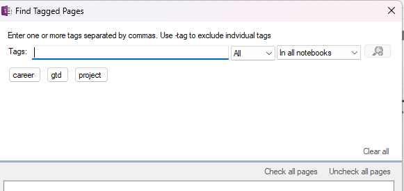 Clear Searched Page Tags · Issue #955 · stevencohn/OneMore · GitHub