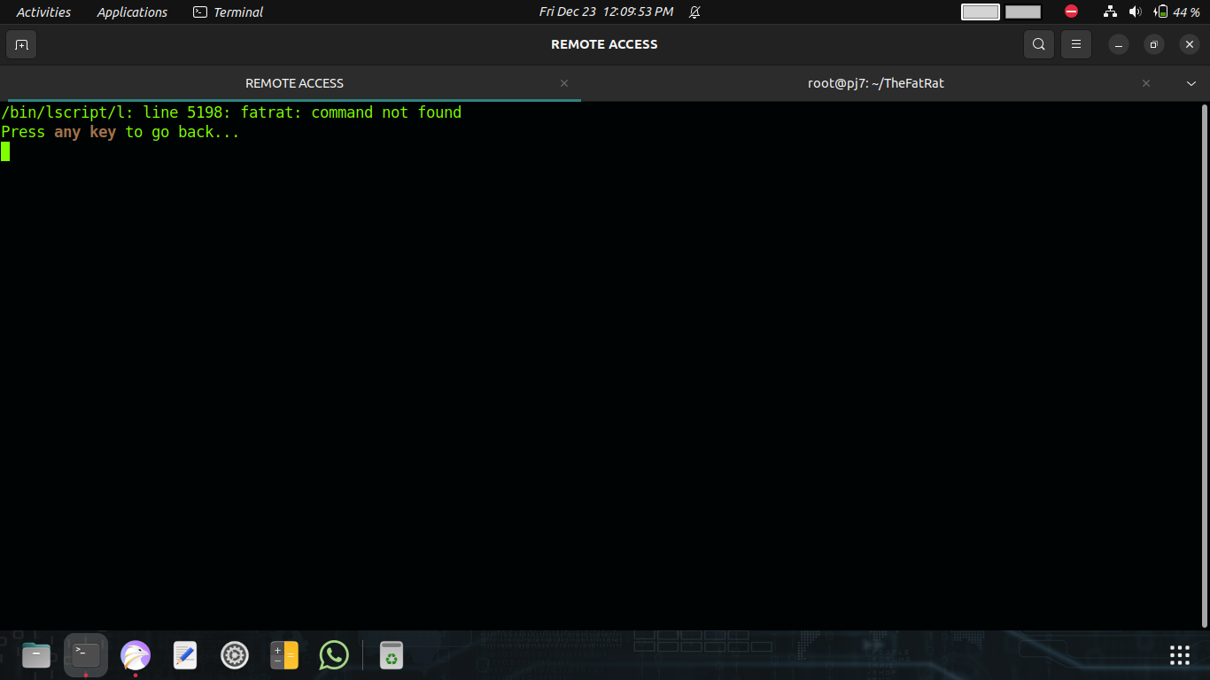 GitHub - PJbalaji/TheFatRat-Installation-process: /bin/lscript/l: line 5198: fatrat: command not ...