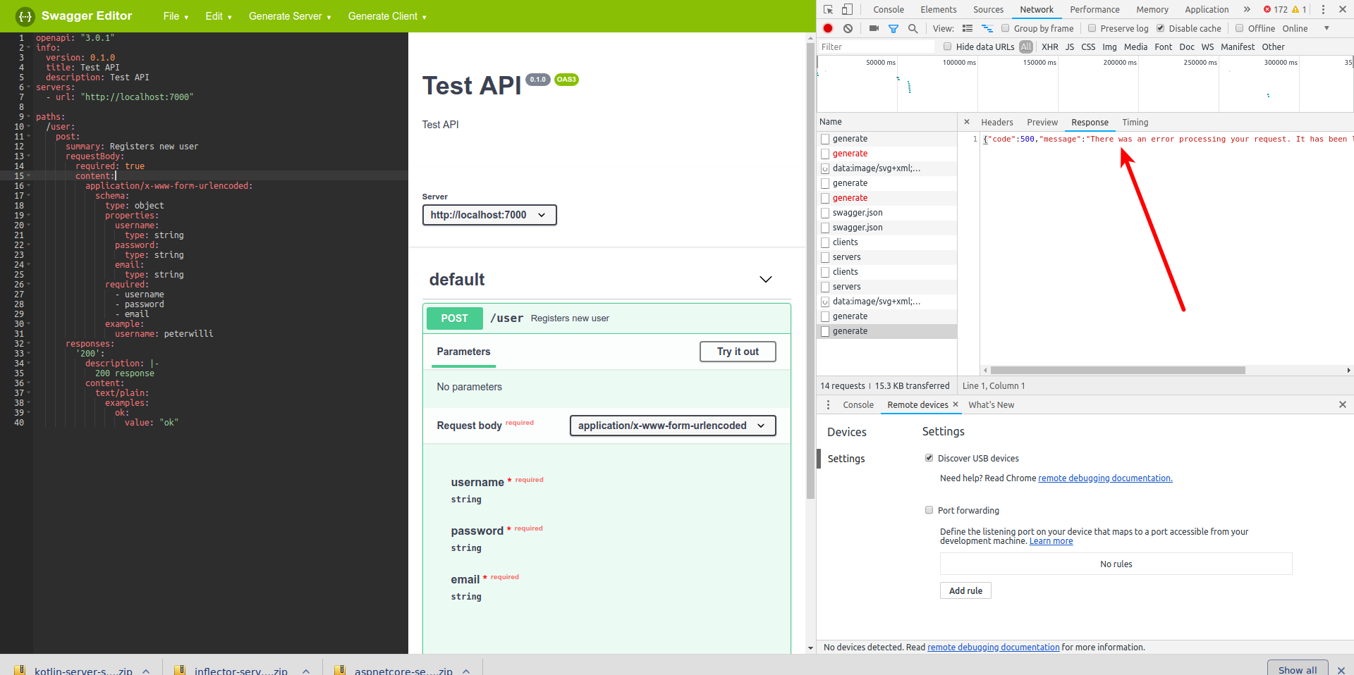 Running Oas 3 0 In Editor Creates Error When Generating Code Server Or