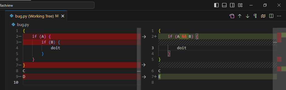 Diff chunks are not minimal · Issue #131091 · microsoft/vscode · GitHub