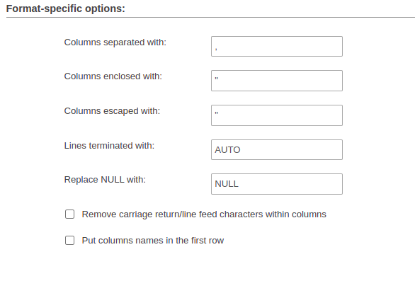 Export to CSV without headers · Issue #17992 · phpmyadmin/phpmyadmin · GitHub