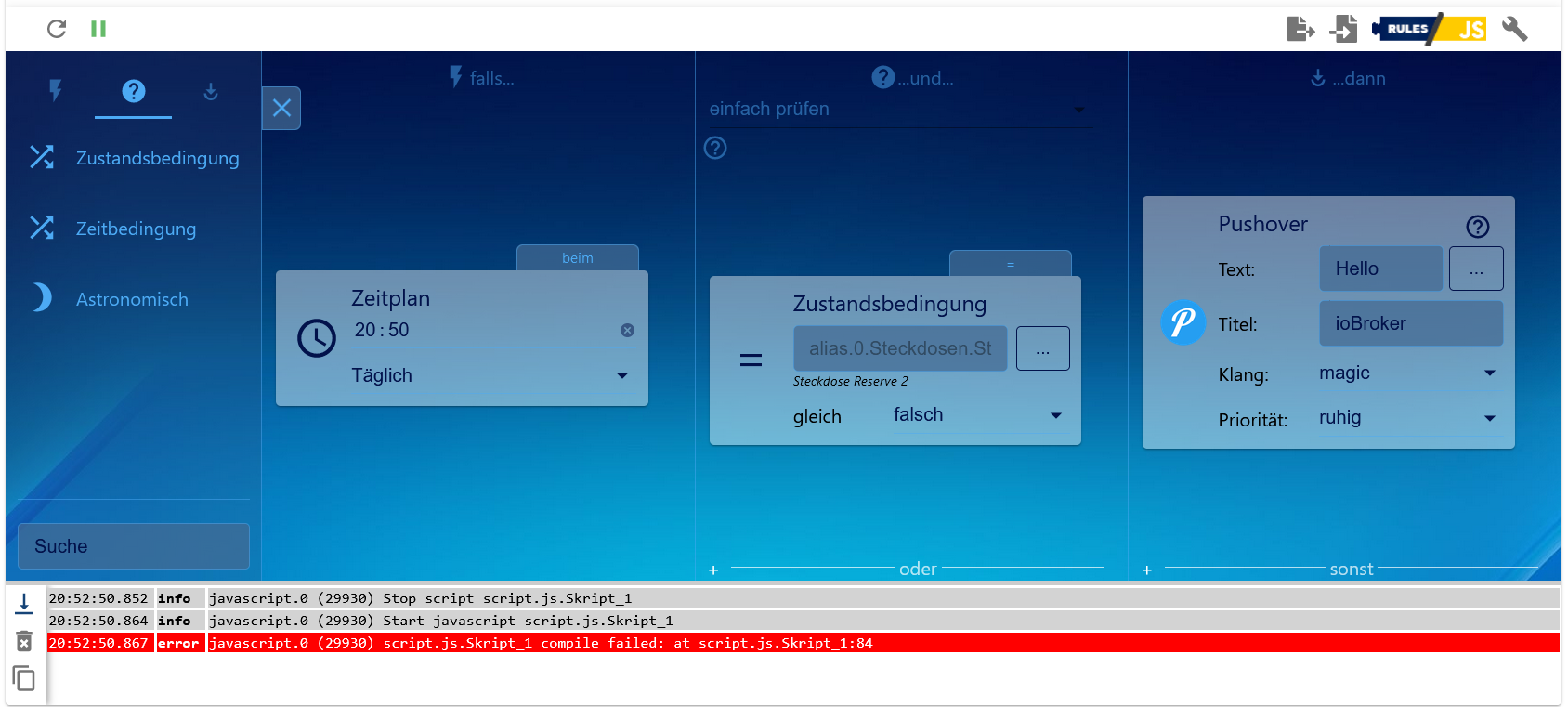 Rules - Pushover funktioniert nicht · Issue #1225 · ioBroker/ioBroker.javascript · GitHub