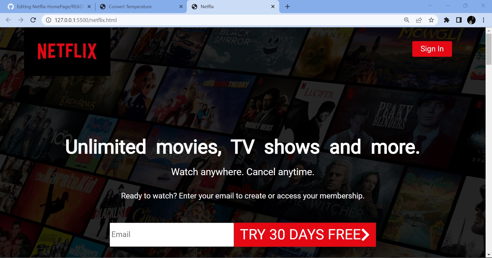GitHub - jyothsnakannati/Netflix-HomePage