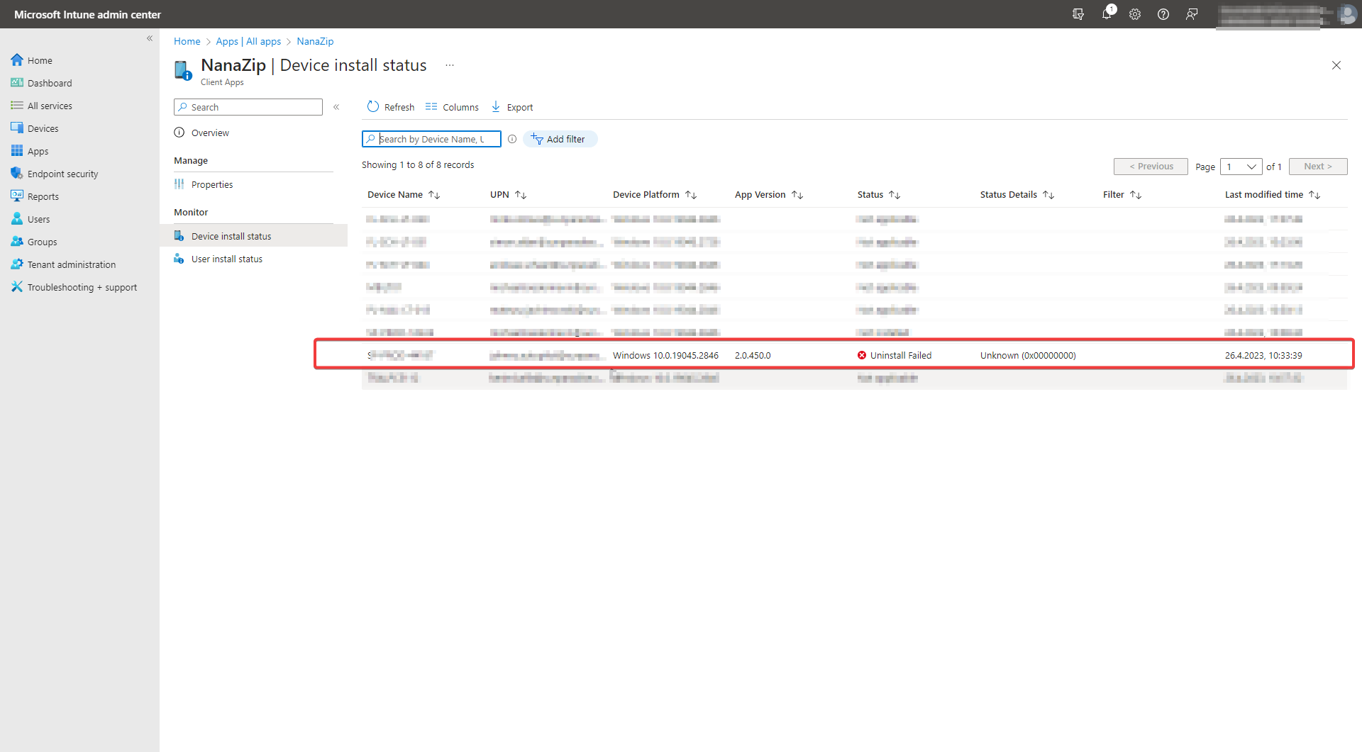 Can't uninstall anymore if installed over Intune (Company Portal) as ...