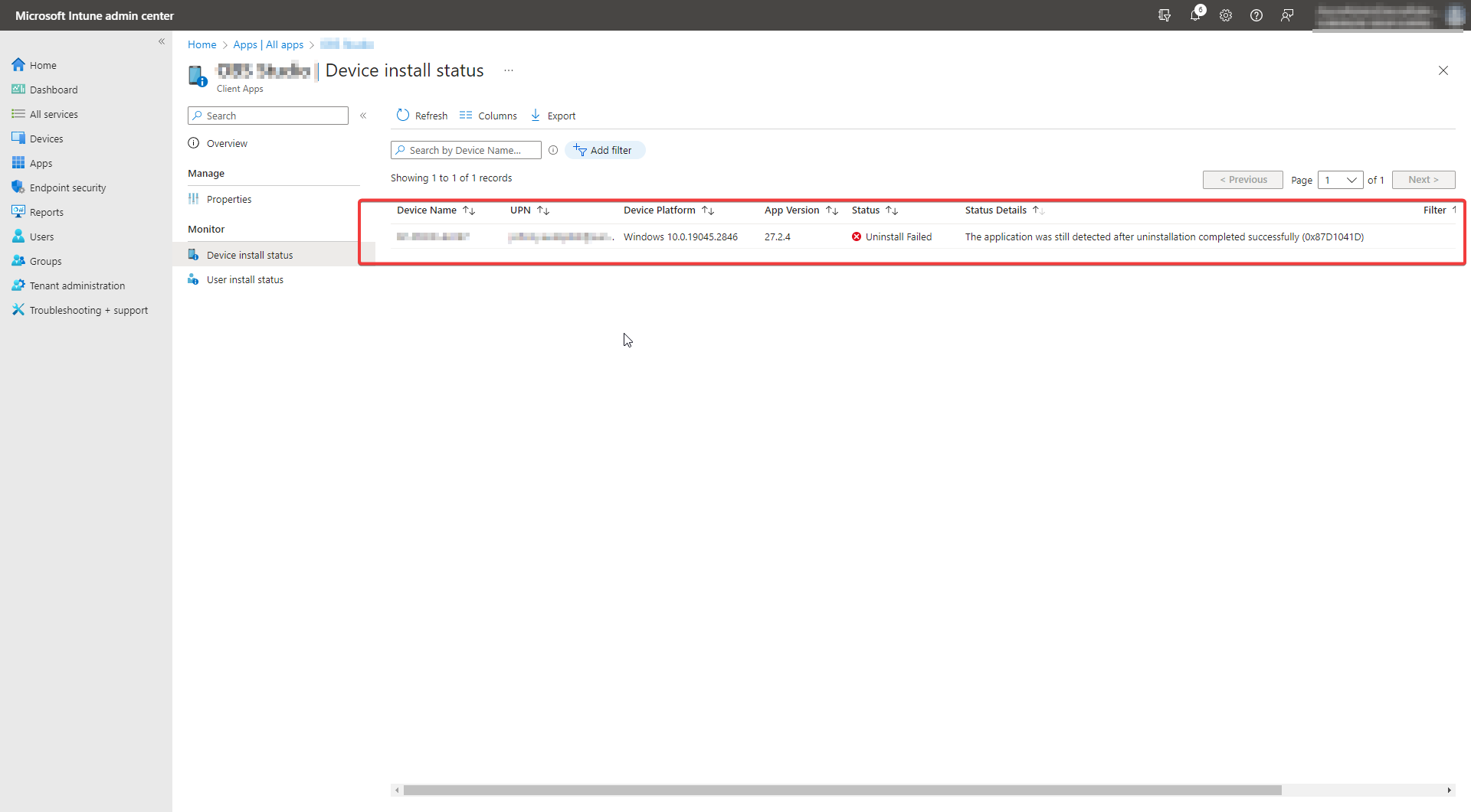 Can't uninstall anymore if installed over Intune (Company Portal) as ...
