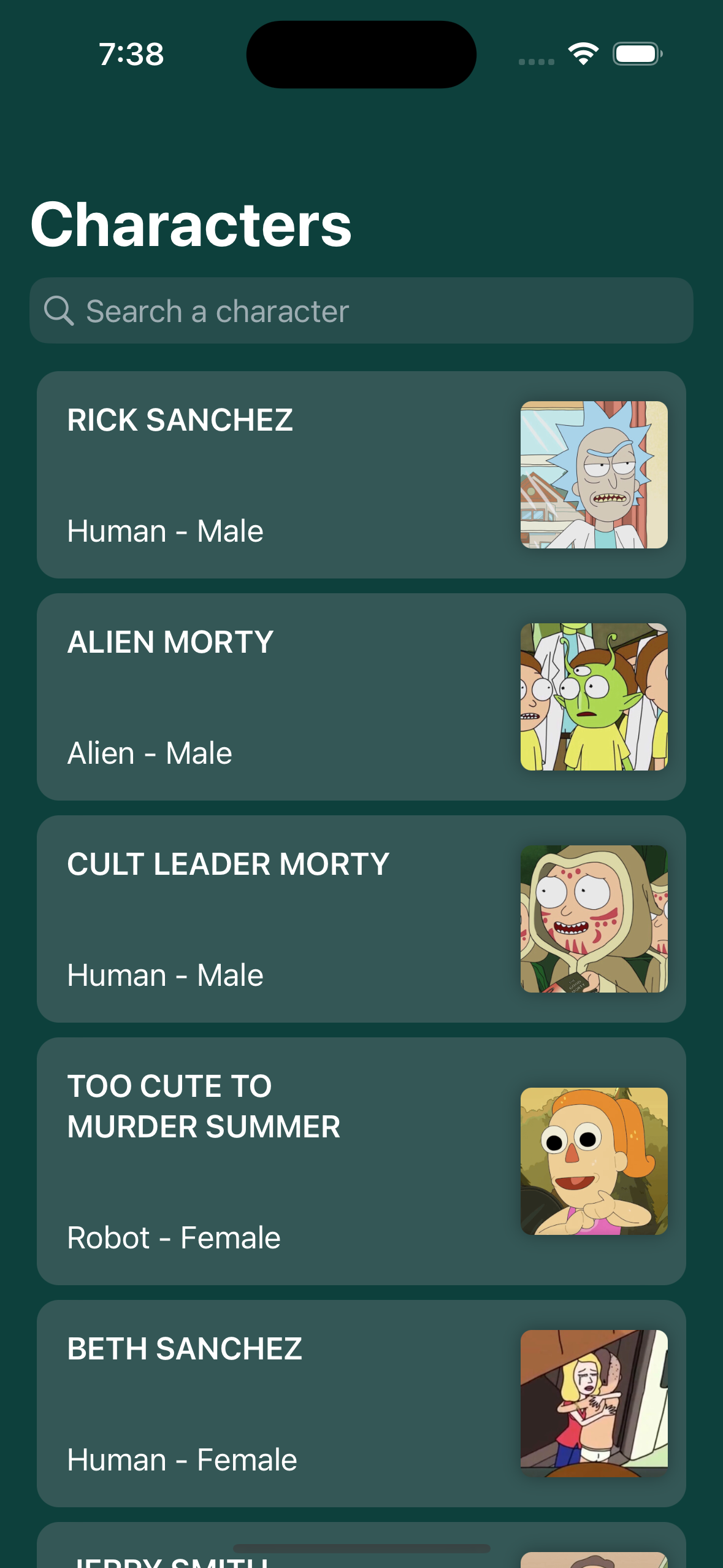 GitHub - camyoh/RickAndMortyApp: App en swiftui, usando la api the rick and morty.