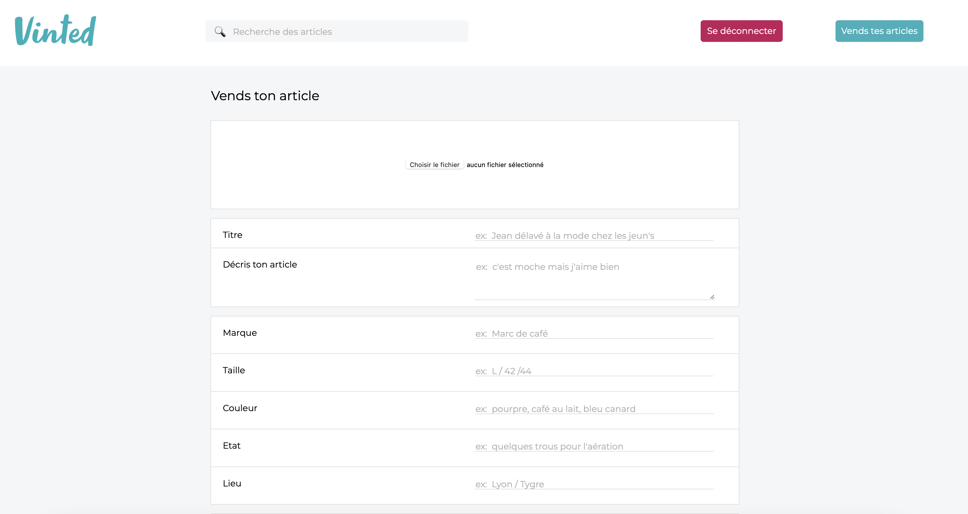 GitHub - guillaumegemelas/Vinted-front: Site web réplique du site original Vinted réalisé en React