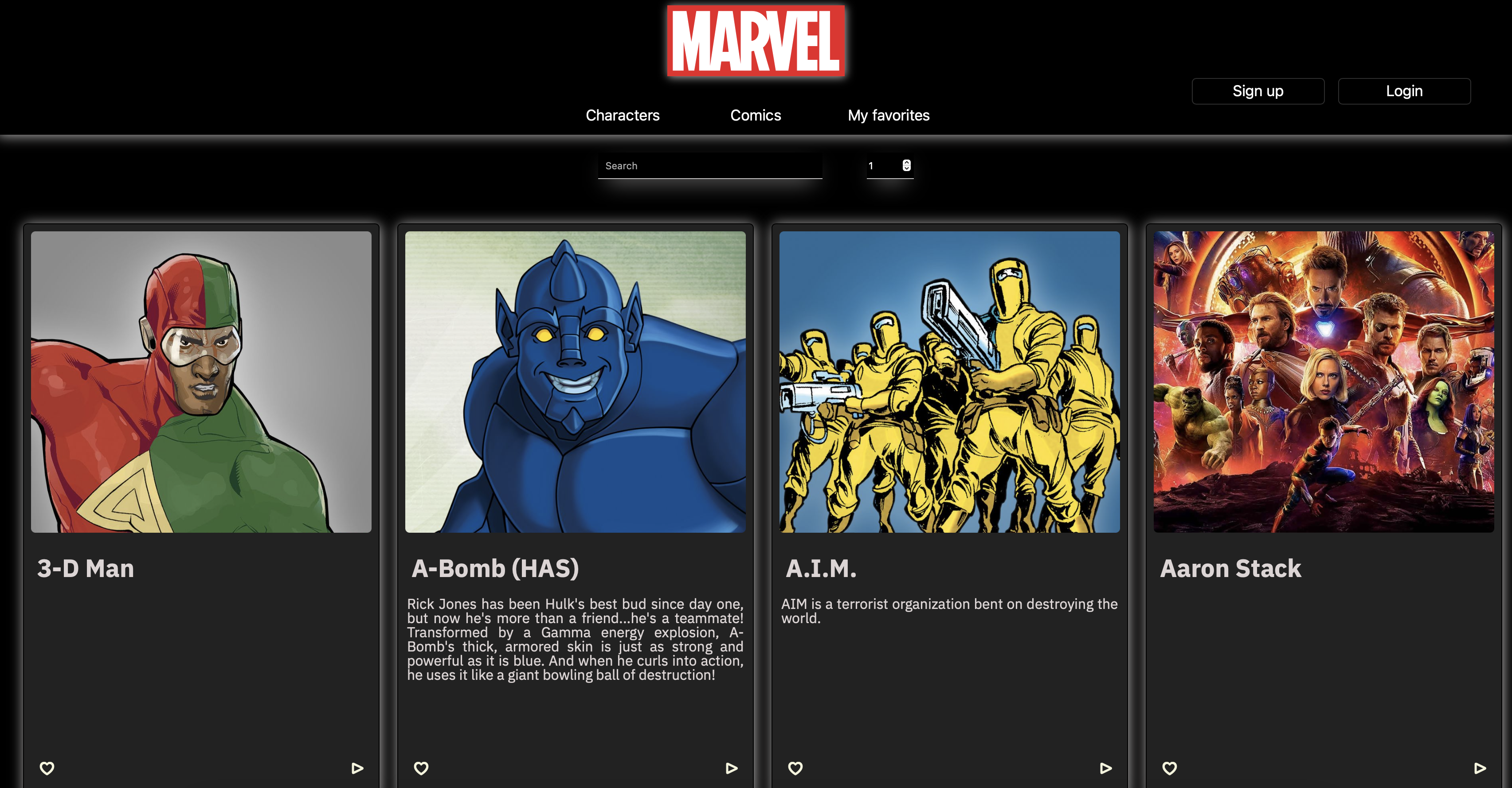 GitHub - guillaumegemelas/Marvel-front: Site web réalisé en React sur l'univers Marvel
