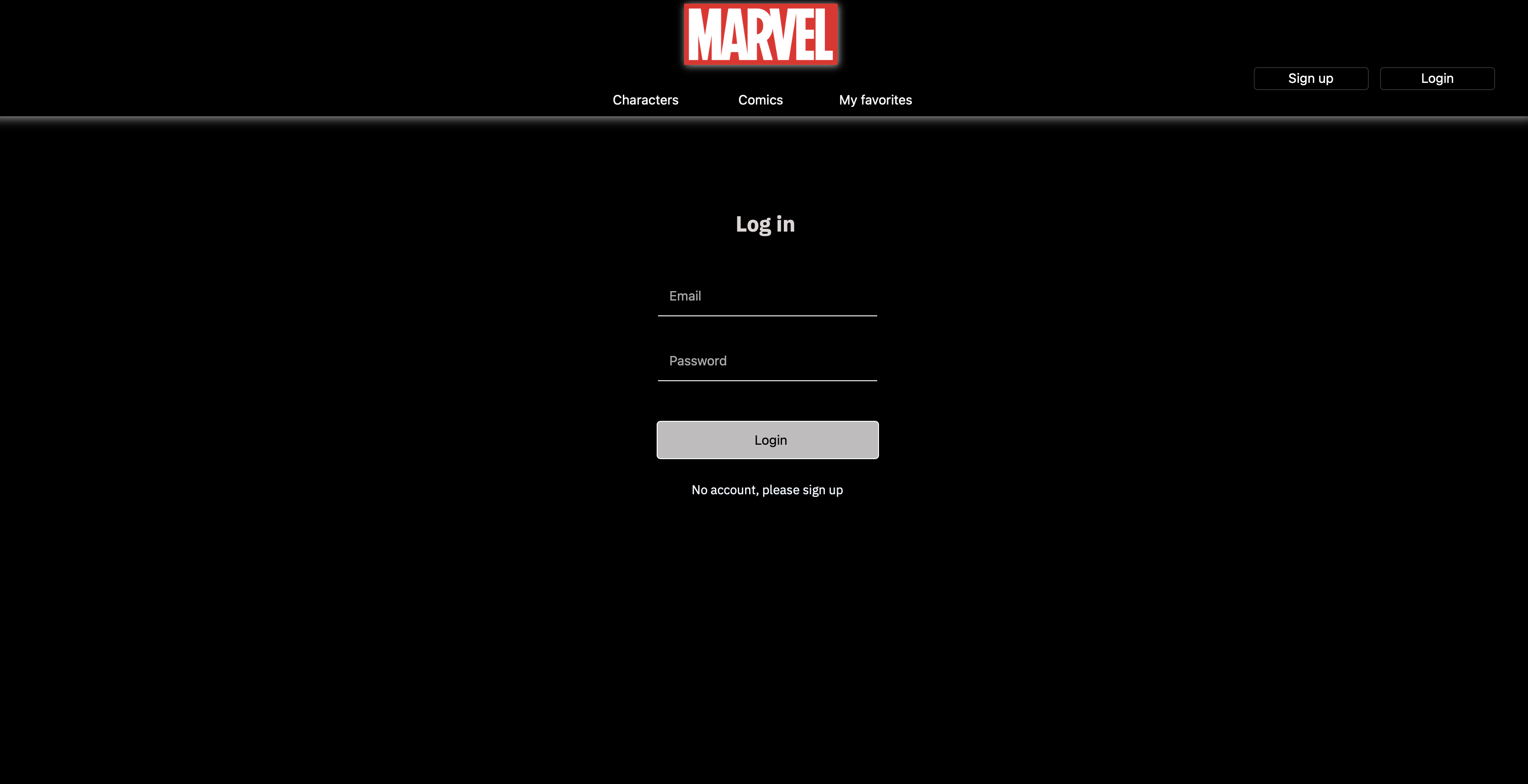 GitHub - guillaumegemelas/Marvel-front: Site web réalisé en React sur l'univers Marvel