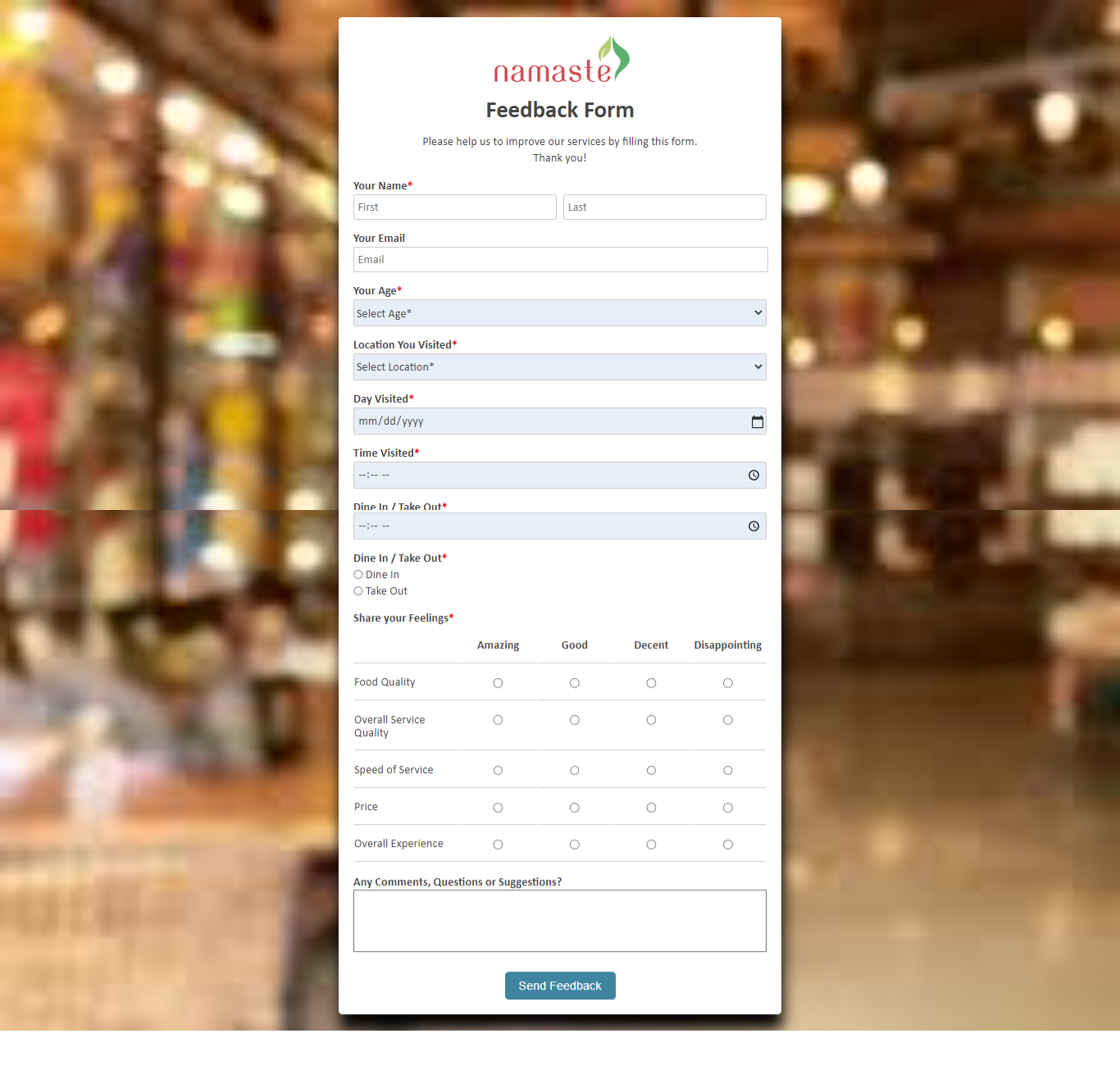 GitHub - sahnwaz/namaste-restra: Namaste Restaurant, Bangalore