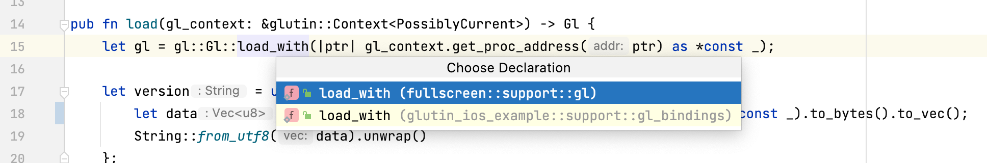 "glutin" api extension not recognized properly after enabling "org.rust.cargo.evaluate.build ...