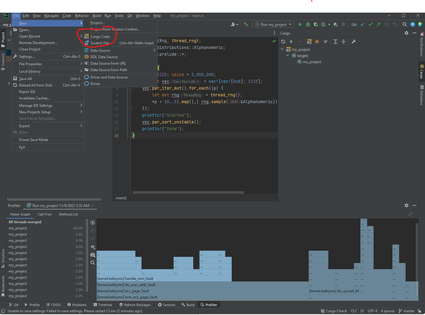 New Cargo Crate action do nothing in some cases · Issue #9703 · intellij-rust/intellij-rust · GitHub