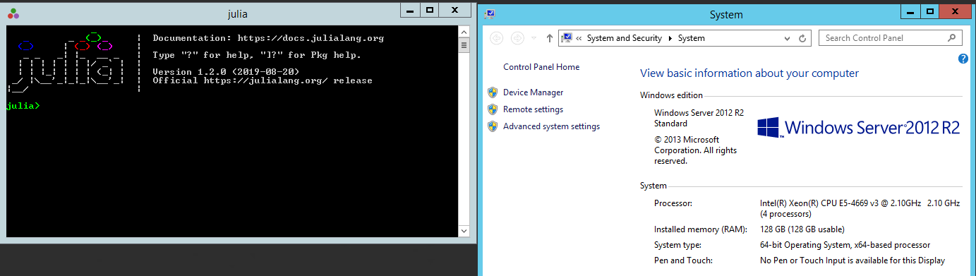 Julia v1.2.0 on Windows Server 2012 R2 · Issue #33188 · JuliaLang/julia · GitHub