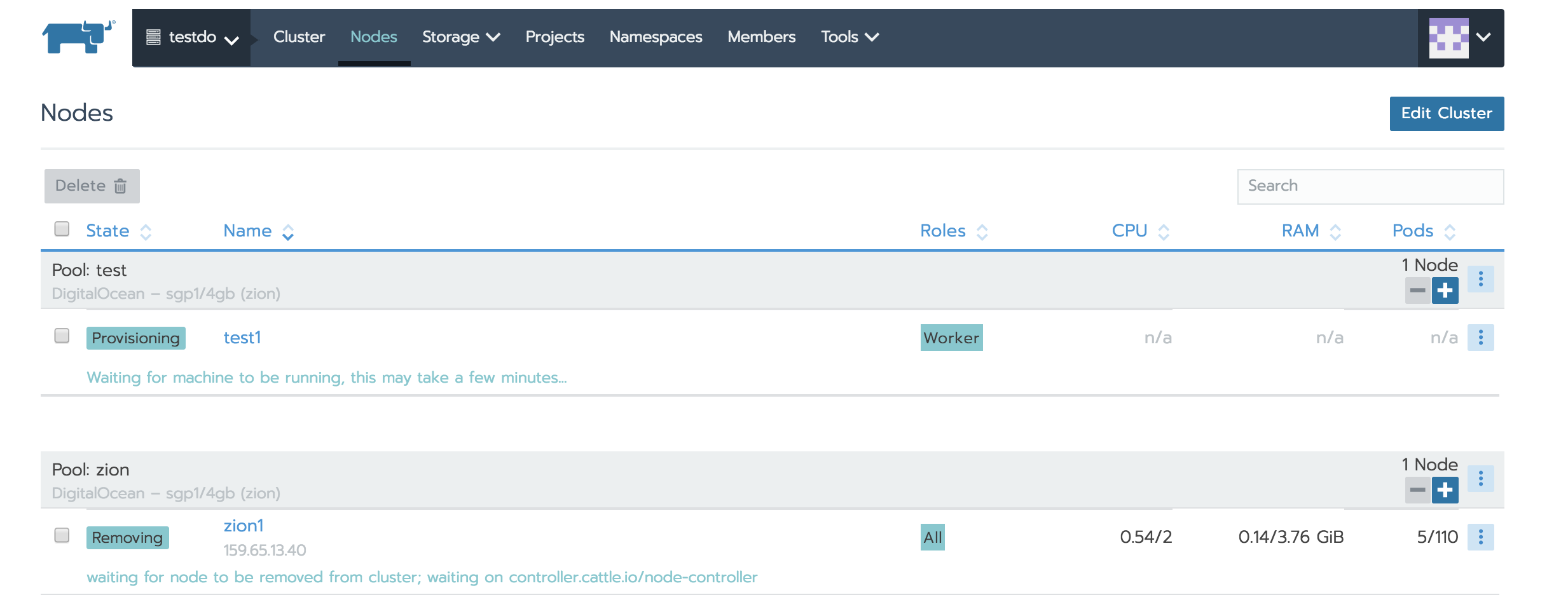 Node Pool Get Removed When Adding A New Node Pool · Issue 12133 · Rancherrancher · Github