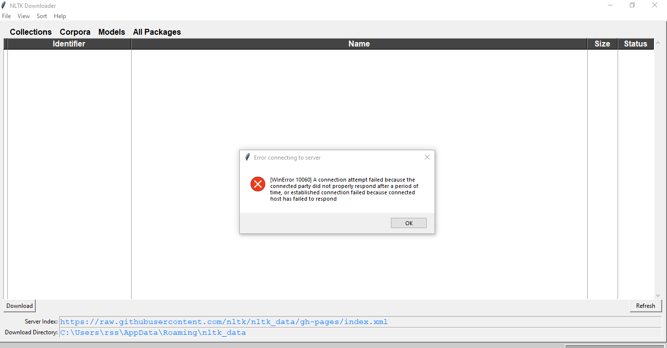 Ntlk Download Error · Issue 3092 · Nltknltk · Github 4357